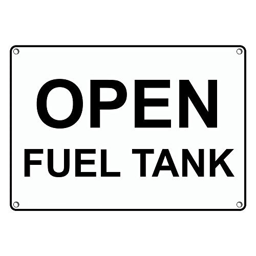 Amazon.com: Weatherproof Plastic Open Fuel Tank Sign with English Text ...
