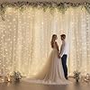 Amazon.com: 10ft x 10ft White Backdrop Curtain with Lights String for ...