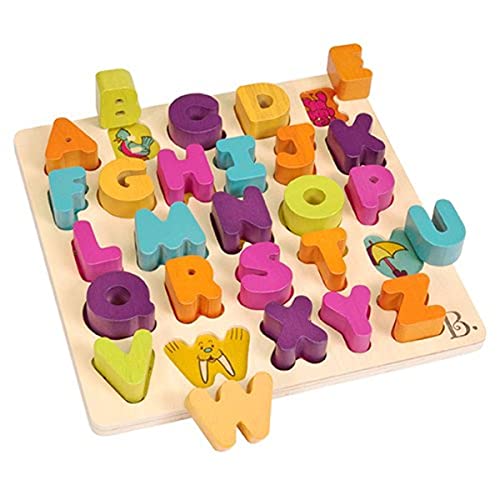 Wooden Alphabet Puzzle Chunky Letters ABC Puzzle Board