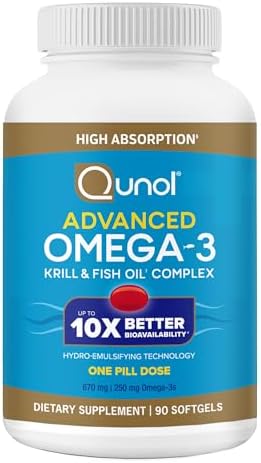 Amazon.com: Qunol Advanced Omega 3 Krill and Fish Oil Complex, 10x ...