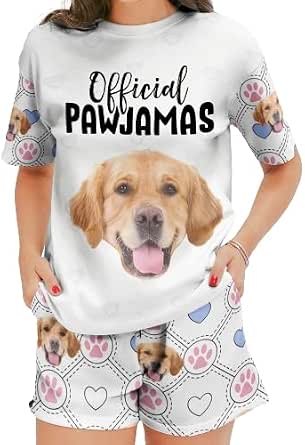 Macorner Personalized Photo Pajama Set for Women, Official Pawjamas ...