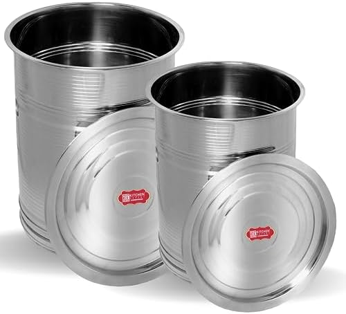 Buy Kitchen Expert Rice Storage Container Set - 20+25 Kg Steel Kothi ...