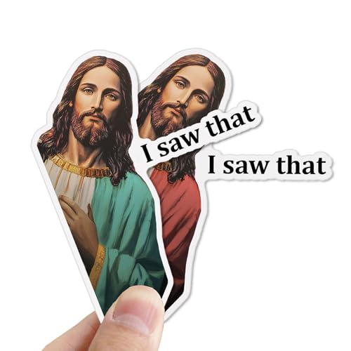 Amazon.com: Jesus I Saw That Sticker Vinyl Sticker, Funny Sticker Gifts ...