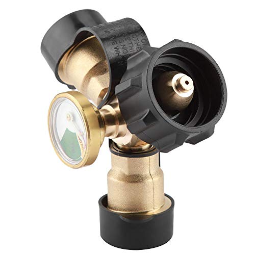 wosume Propane Splitter, Brass BBQ Propane Adapter Connector Y-Splitter ...