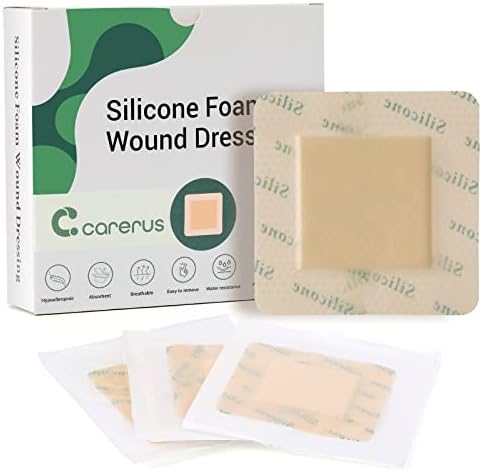 Amazon.com: Silicone Foam Dressing with Border 4" x 4", 10 Pack ...