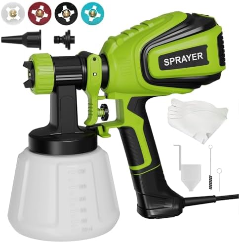 AZZUNO Paint Sprayer, 700W HVLP High Power Electric Paint Gun, 4 Copper ...