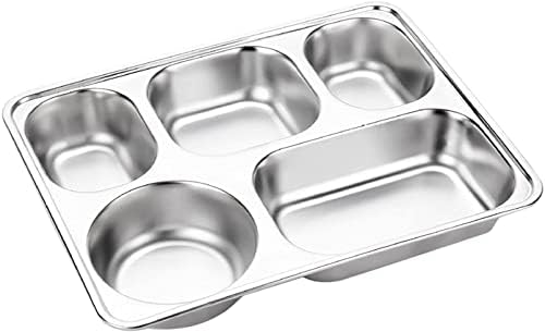 Tebery 3 Pack Stainless Steel Rectangular Divided Plates Tray, 5 ...