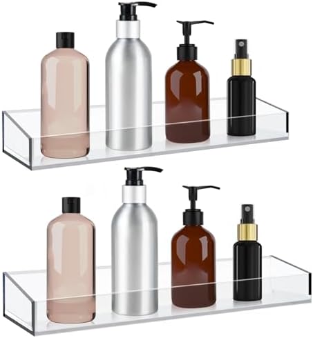 Amazon.com: UDD Acrylic Shower Caddy Adhesive Shelf, 2pc Plastic Shower ...