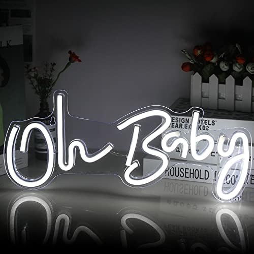 HEVMEVENI Warm White Oh Baby Neon Light Baby Shower with Dimmer ...