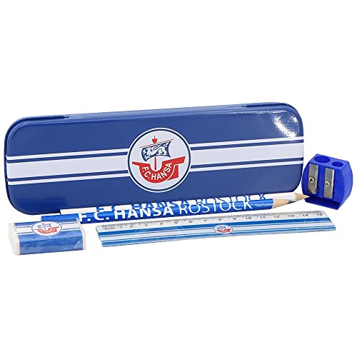 FC Hansa Rostock School Set with Ruler Pencil Sharpener Eraser Metal ...