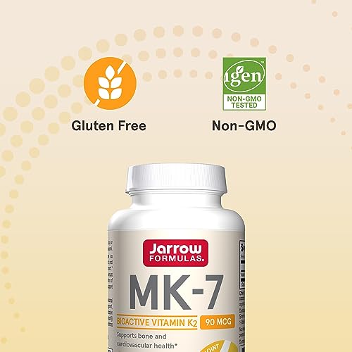 Jarrow Formulas MK-7 90 mcg - Bioactive Form of Vitamin K2 - 60 ...