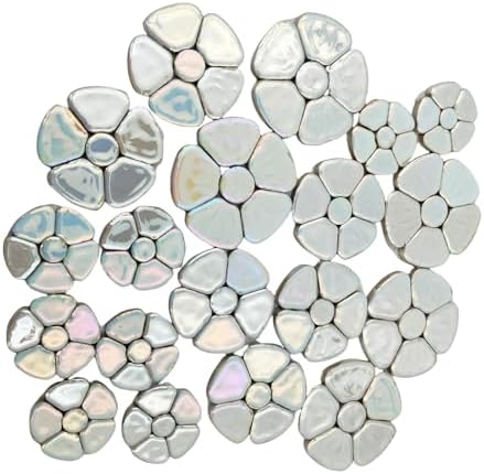 Amazon.com: 1.1 LB Random Iridescent Flower Ceramic Mosaic Tiles for ...