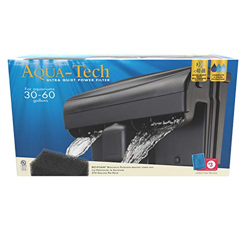 AQUA-TECH Ultra Quiet Power Filter, for Aquariums 30-60 Gallons ...