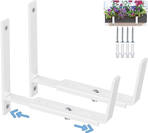 Amazon.com : Y&M 2 Pcs Deck Railing Adjustable Planter Box Brackets (6 ...
