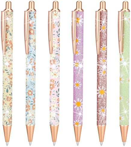 3 Pcs Floral Art Ballpoint Pens, Fancy Metal Flower Ballpoints Pens ...