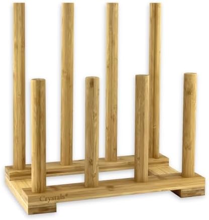 Crystals Welly Boot Rack, Wooden Bamboo Boot Rack for 4 Pairs of ...