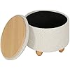 WOLTU Round Stool with Storage Space, Footstool with Lid, Padded Stool ...