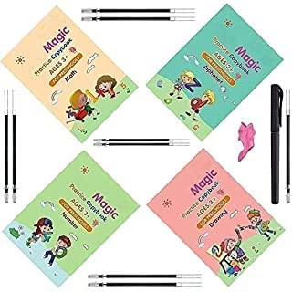 REAVIAN® 4 PCS Magic Practice Copybook for Kids, Handwriting English ...