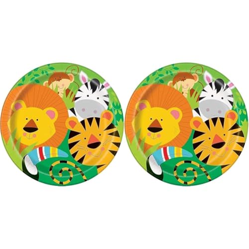 Wanna Party Safari Jungle Animals Paper Plates/Jungle Theme Disposable ...