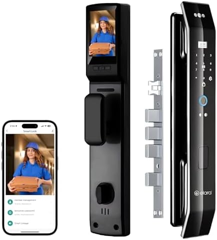 Elara Apex Lite Smart Door Lock, HD Display, Camera, Fingerprint, RFID ...