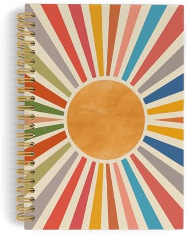 Amazon.com : ANIANG Colorful Boho Sun Spiral Notebook, Boho Journal ...