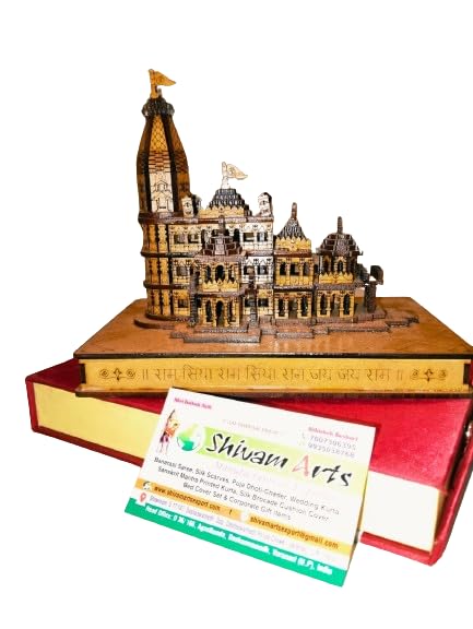Buy Ayodhya Dham Shri Ram Mandir Wooden Small Model for Table - Made ...