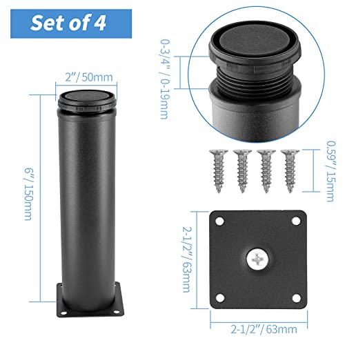 Snapklik.com : Masendelk 6 Inch Metal Furniture Legs Stainless Steel ...