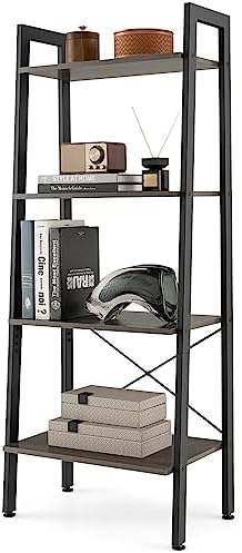 Amazon.com: Giantex Ladder Shelf 4-Tier Industrial Bookshelf Storage ...