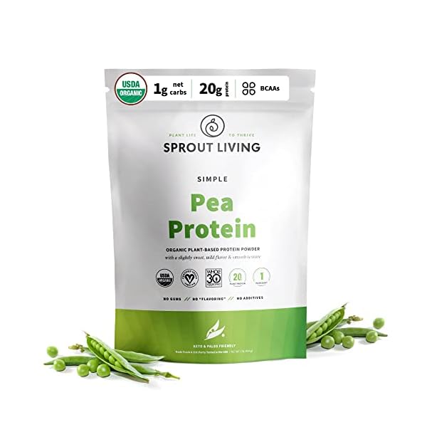 Sprout Living Organic Pea Protein Powder, 20 Grams of Plant Based ...
