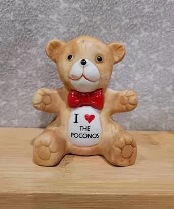 Amazon.co.jp: Vintage I Love Heart Poconos Ceramic Teddy Bear Pocono PA ...