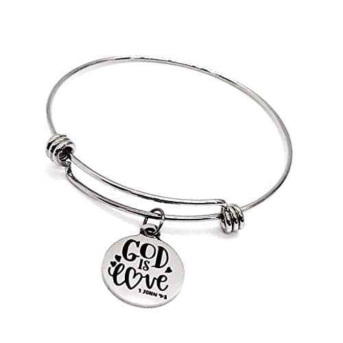 Amazon.com: Faith Gift, God Is Love Bracelet, Restoration Gift, Baptism ...