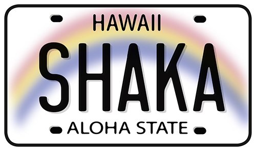 Hawaiian Art Decal - Car Window Bumper Sticker - Shaka License Plate ...
