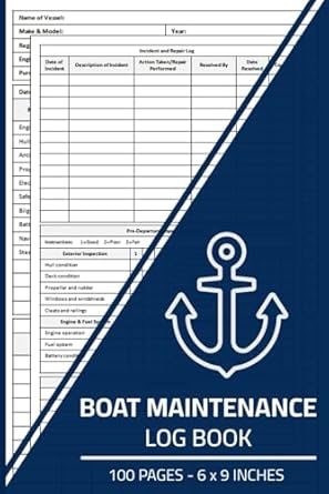 Boat Maintenance Log Book: Boat Repair & Service Record with Pre ...
