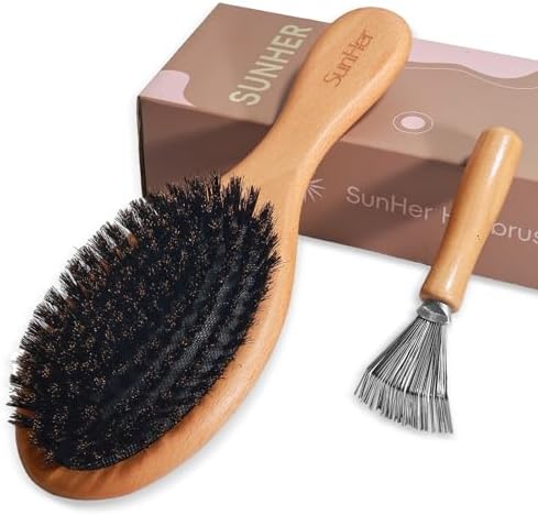 Amazon.com : 100% Boar Bristle Hair Brush for Women Set by Belula (L ...
