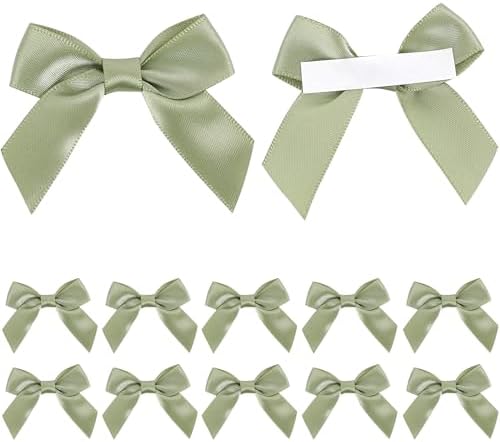 Amazon.com: AIMUDI Red Satin Ribbon Bows 2" Self Adhesive Satin Bows ...