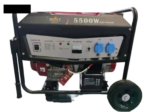 XLNT 6500E 5KW Heavy Duty Petrol Generator with Electric Start & Wheels ...