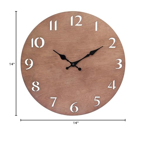 Snapklik.com : Stonebriar Modern Natural Wood 14 Inch Round Hanging ...
