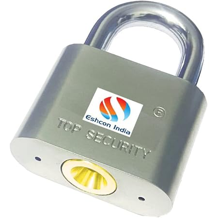 Eshcon Brass Cylinder Heavy Duty Top Security Padlock 50mm with 4 Keys ...