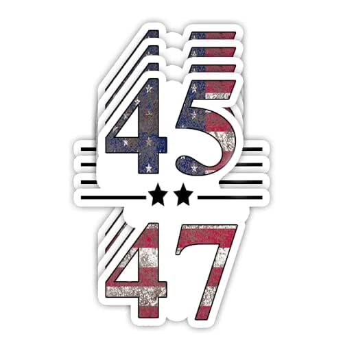 Amazon.com: 5 x 5 Inch Trump 45 47 Political Decals Flag Sticker Anti ...