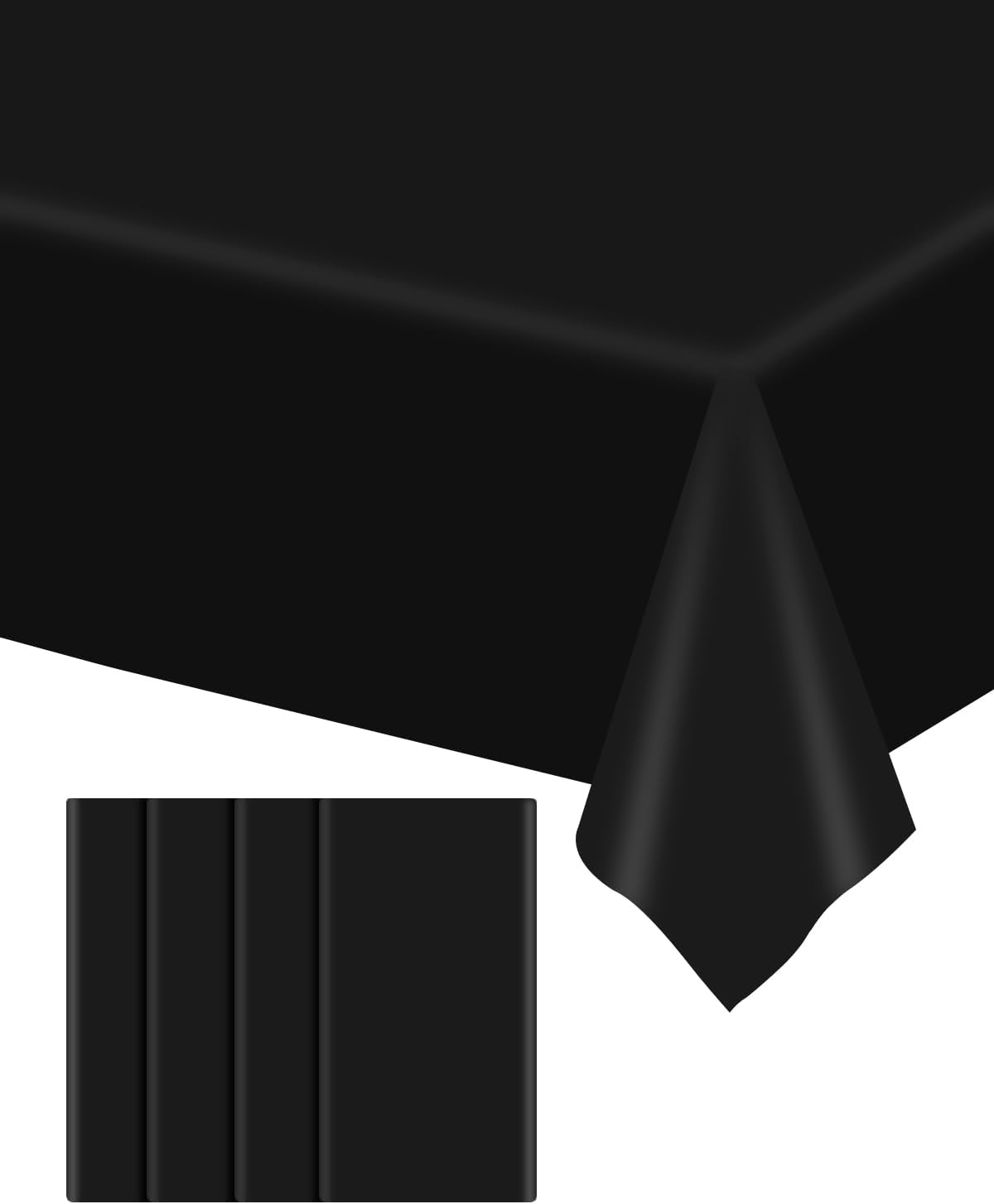 Amazon.com: Colemoly Table Cloth 5 Pack 54in x108in Black Plastic Table Cover, Disposable ...