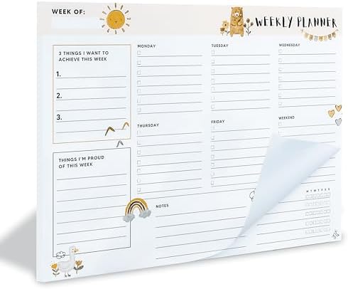 Weekly Planner Pad Tear Off - 52 Undated Weekly Planner, Weekly To Do ...