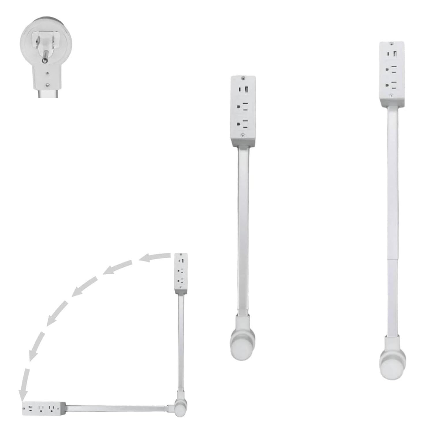 Amazon.com: Extendable and Rotating Outlet, with USB-A, USB-C & 2 Ac ...