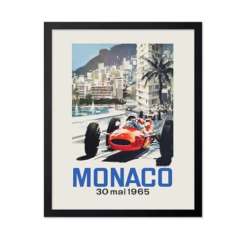 Amazon.com: Monem Art Vintage Monaco Car Racing Print - Retro Auto ...