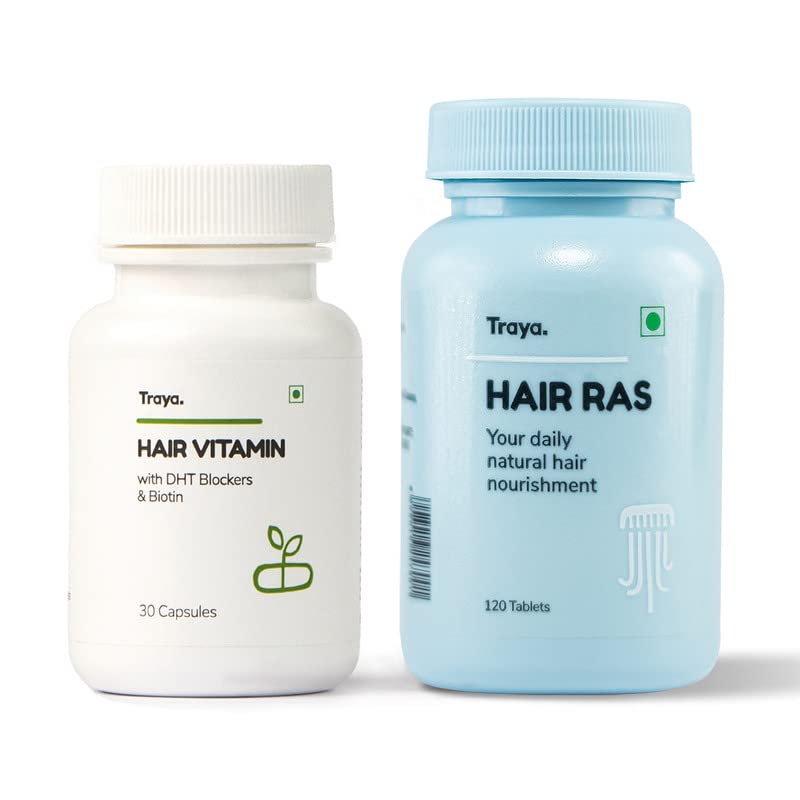 Traya Hair Growth Supplements Combo, Hair Ras (120 Tablets) + Hair ...