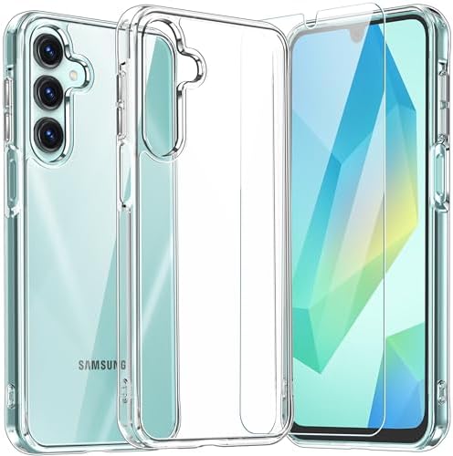 Amazon.com: ivoler 3-in-1 Clear Case for Samsung Galaxy A16 5G with 2 Pack Tempered Glass Screen ...