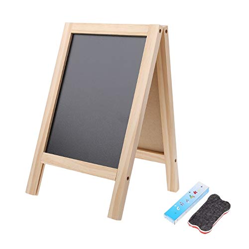 R H lifestyle Mini Double Side Wooden Small Blackboard Whiteboard Easel ...