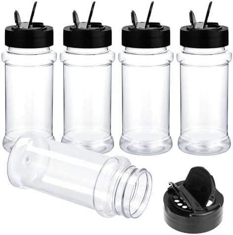 Molain 5 PCS Empty Spice Jars 3oz with Shaker Lids Plastic Seasoning ...