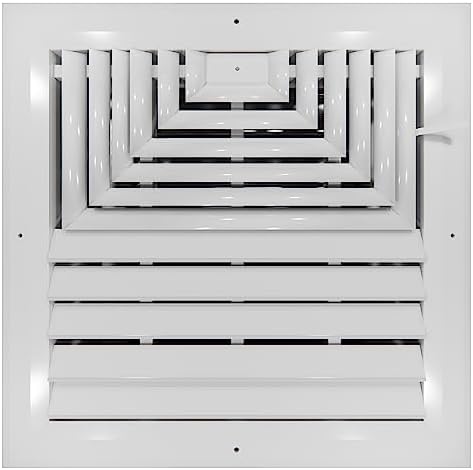 MAIER INTERNACIONAL 12"x 12" Vent Cover | 3-Way Supply Grille with Flow Control Aluminum Square ...