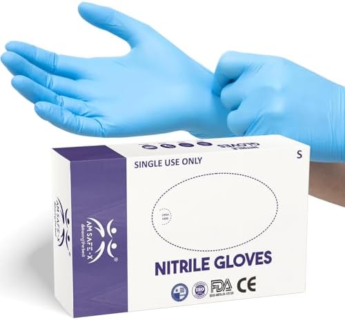 CUREPACK Pure Nitrile Gloves (Pack of 100) Powder Free Gloves ...