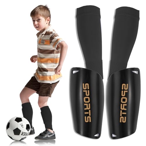 Football Shin Pads with Sleeves For Kids, Football Shin Guards and ...